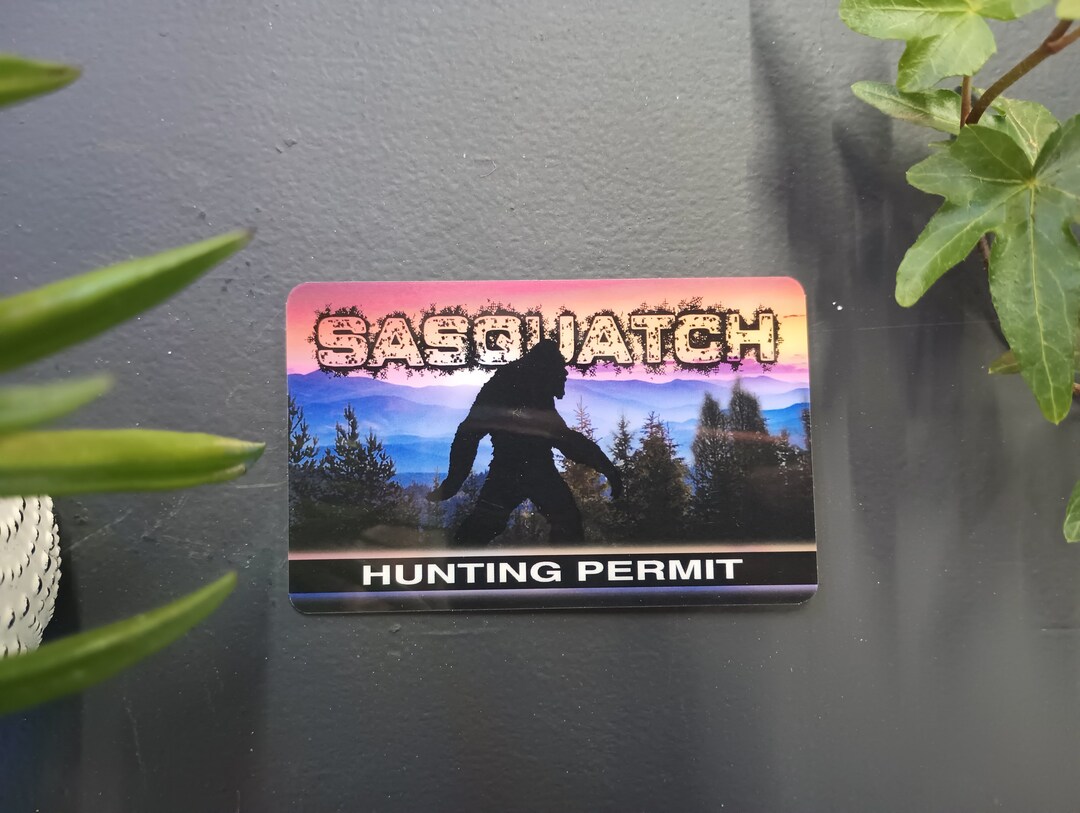 Sasquatch Hunting Permit Card Kids Party Favors Sasquatch Party Fun ...