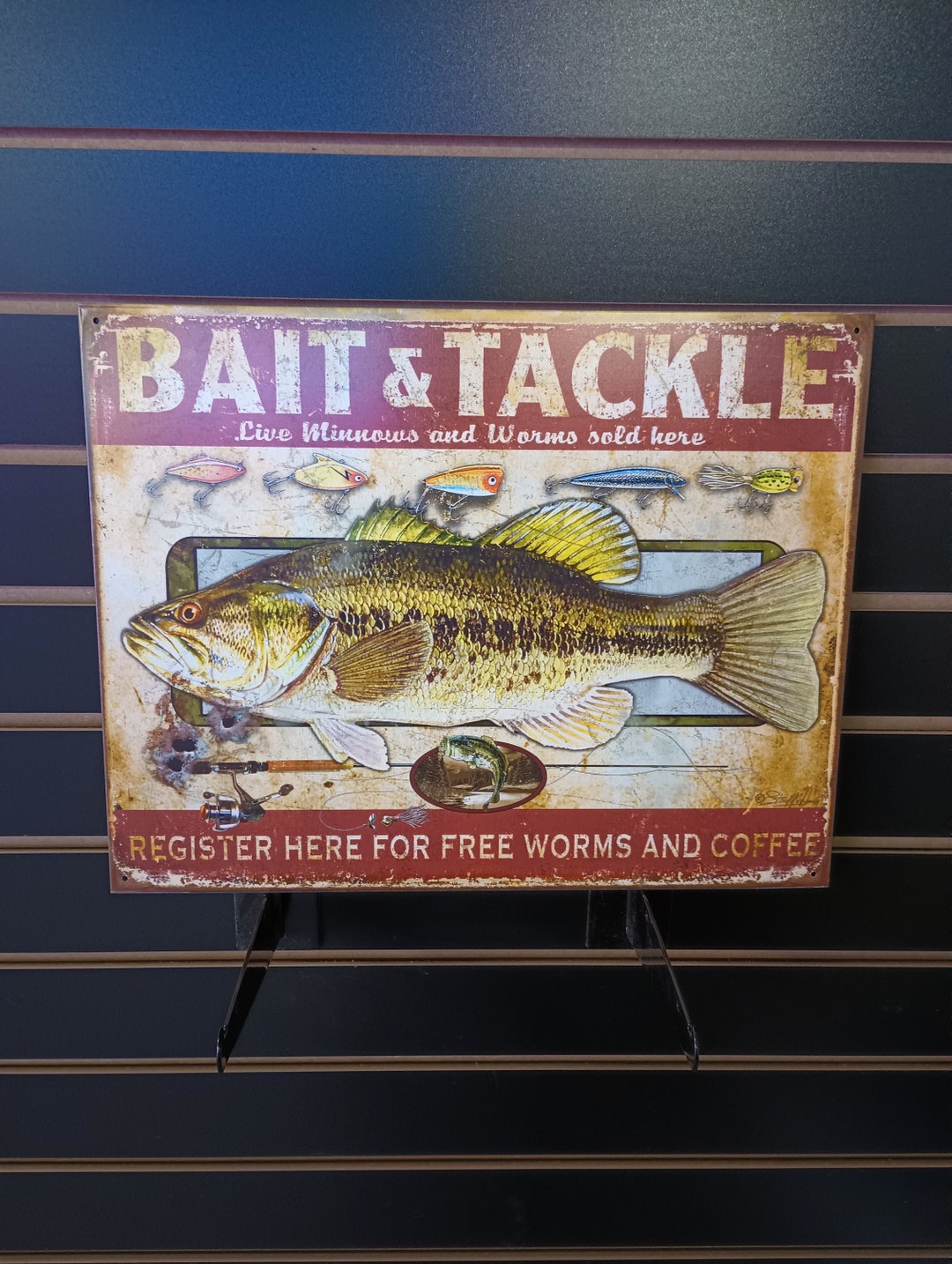 Bait and Tackle Signs Fishing Signs Cabin Wall Decor Man Cave Signs for ...