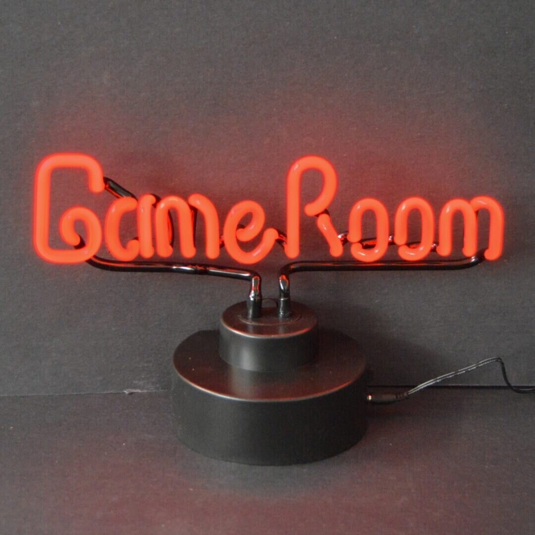 Game Room Neon Sign AUTHENTIC GLASS NEON Gameroom Decor Shelf ...