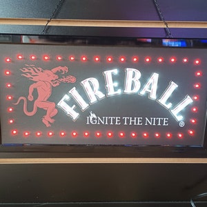Fireball Whisky LED Sign Fireball Dragonman Ignite the Nite Whiskey ...