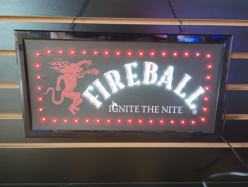 Fireball Whisky LED Sign Fireball Dragonman Ignite the Nite - Etsy