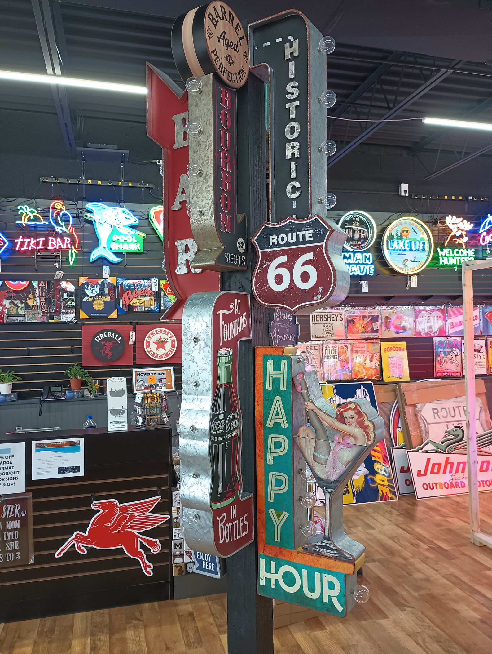 Chevy Garage Sign LED Light up Double Sided Garage Wall Decor Chevrolet ...