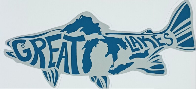 Michigan Stickers Great Lakes Fish Decal Fish Stickers - Etsy