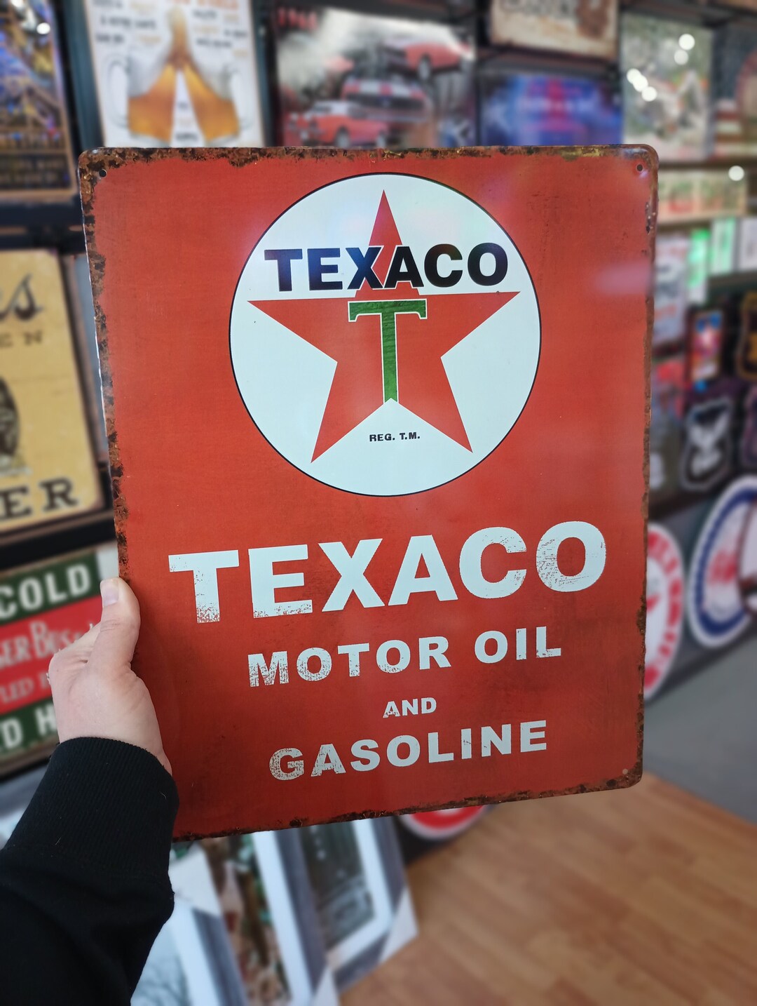 Texaco Gas Signs Texaco Motor Oil Gasoline Advertising Metal Garage ...