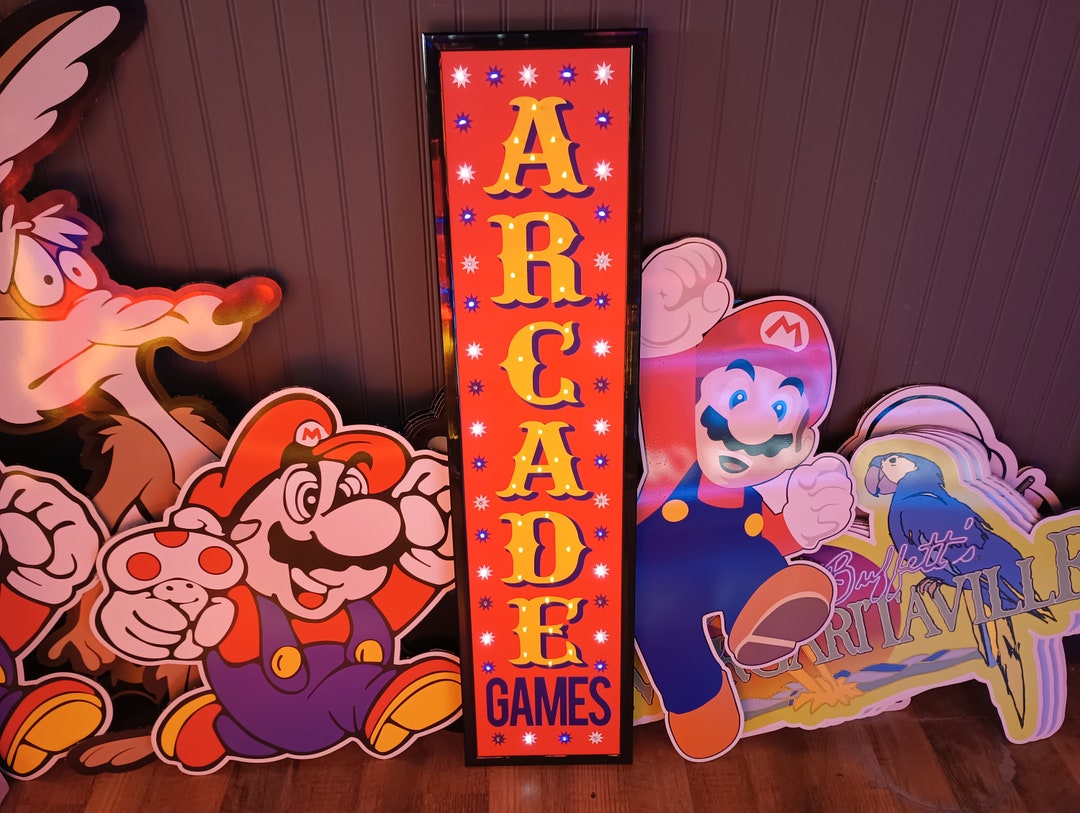 Animated Arcade Games LED Sign Game Room Wall Decorations Arcade Signs ...