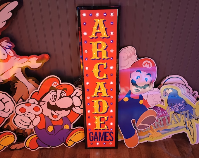 Animated Arcade Games LED Sign Game Room Wall Decorations Arcade Signs ...