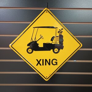 Golfcart Crossing Sign Golf Signs Outdoor Signs Gifts for Golfers Man ...