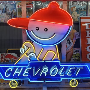 RARE Chevy Boy Neon Sign Chevrolet Boy Neon Signs Garage Decor for Men ...