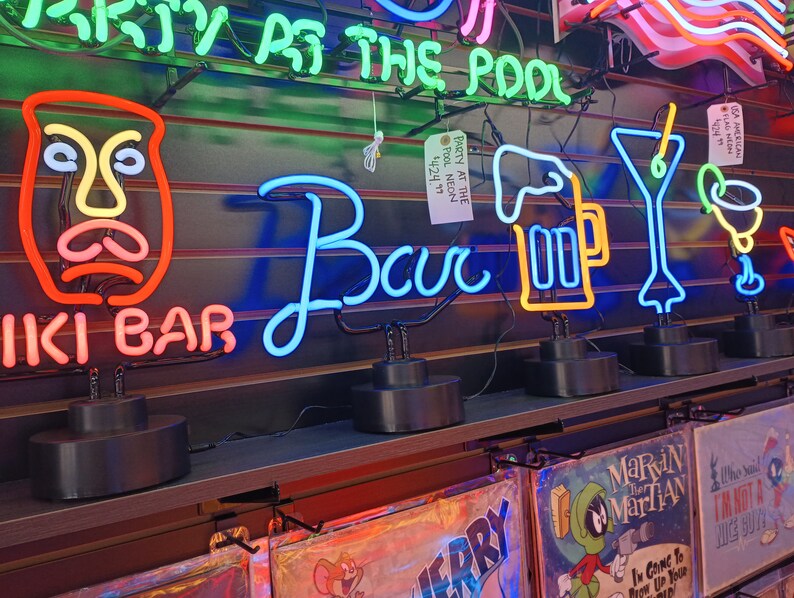 Bar Neon Sign AUTHENTIC GLASS NEON Signs Home Bar Decor Bar - Etsy