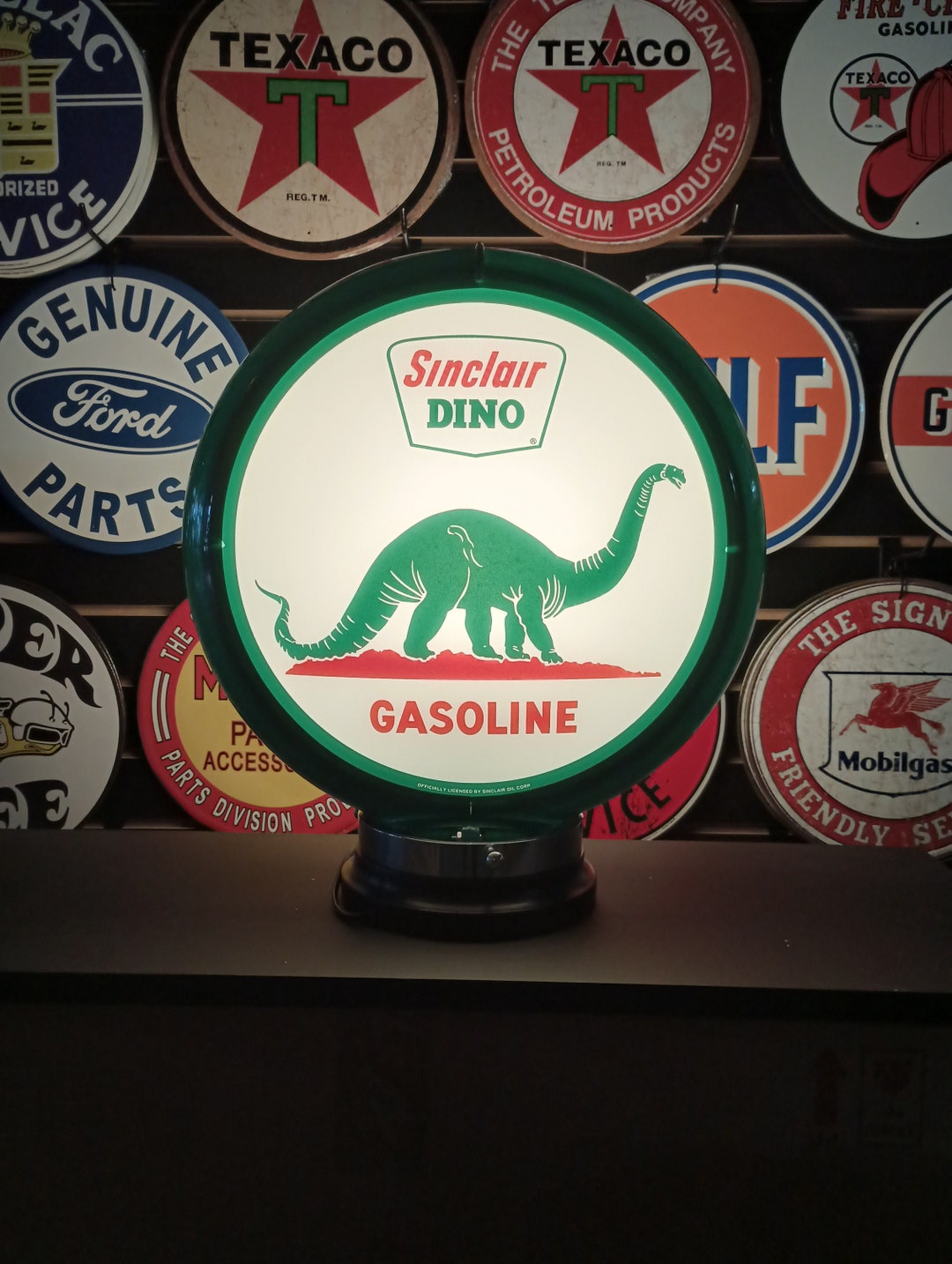 Sinclair Dino Gas Pump Globe WITH LIGHT BASE Sinclair Gas Pumps Gas ...