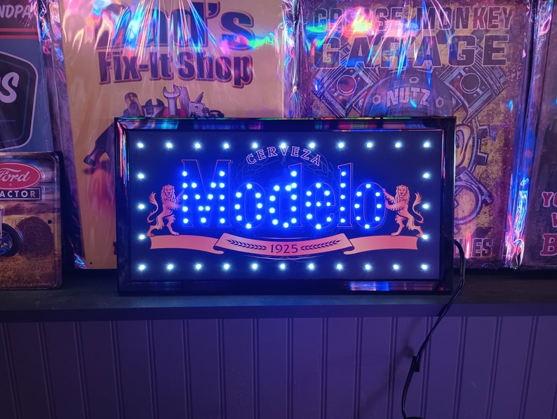 Modelo Beer LED Sign Light up Beer Signs Home Bar Wall Decor - Etsy