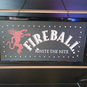 Fireball Whisky LED Sign Fireball Dragonman Ignite the Nite Whiskey ...