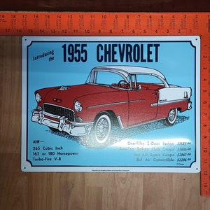 1955 Chevrolet Car Dealership Sign Retro Garage Decor for Men Chevy ...