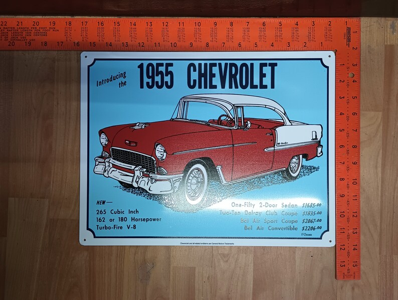 1955 Chevrolet Car Dealership Sign Retro Garage Decor for Men - Etsy