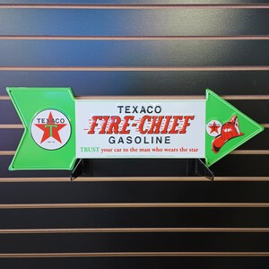 Texaco Gas Signs Texaco Fire Chief Arrow Signs for Garage Decor for Men ...