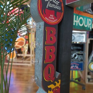 World Famous BBQ LED Sign Marquee Style Sign Unique Kitchen Decor for ...