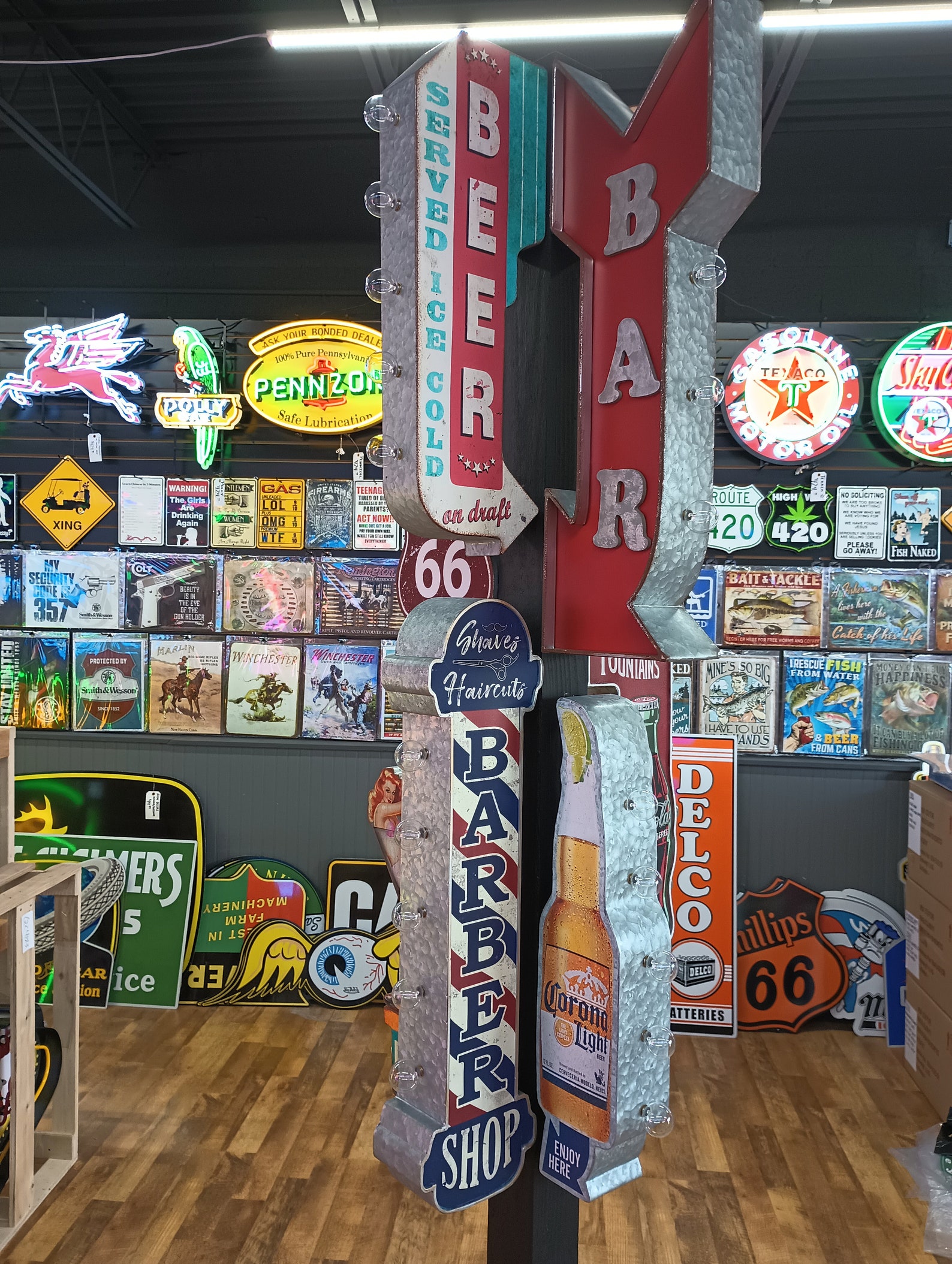 Chevy Garage Sign LED Light up Double Sided Garage Wall Decor Chevrolet ...