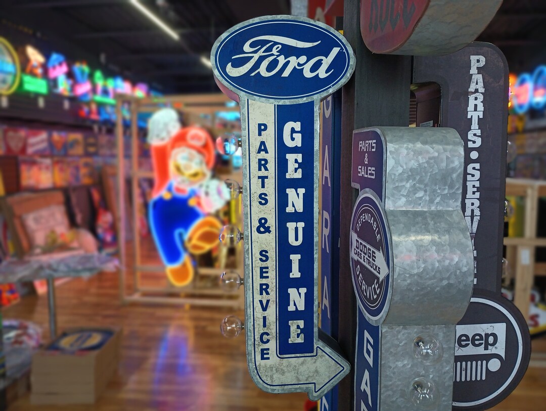 Ford Genuine Parts and Service Sign LED Light up Double Sided Garage ...
