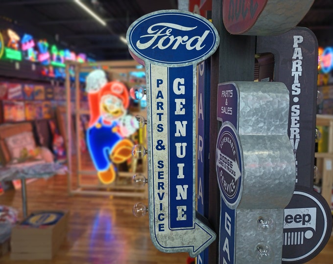 Ford Genuine Parts and Service Sign LED Light up Double Sided Garage ...