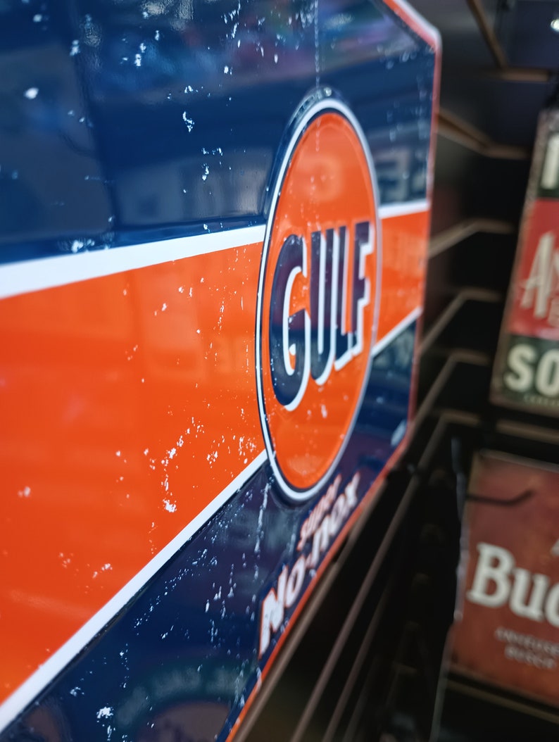 Gulf Signs Gulf Gasoline Ads Gulf Super No Nox Signs for - Etsy
