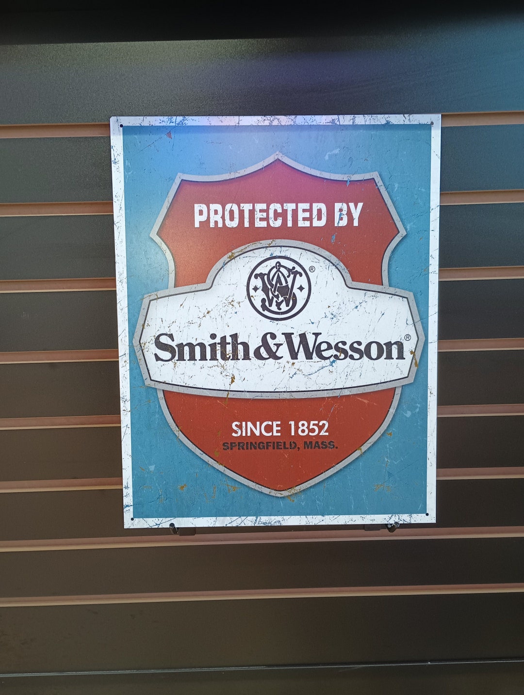 Protected by Smith and Wesson Gun Sign Garage Decor for Men Man Cave ...