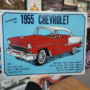 1955 Chevrolet Car Dealership Sign Retro Garage Decor for Men Chevy ...