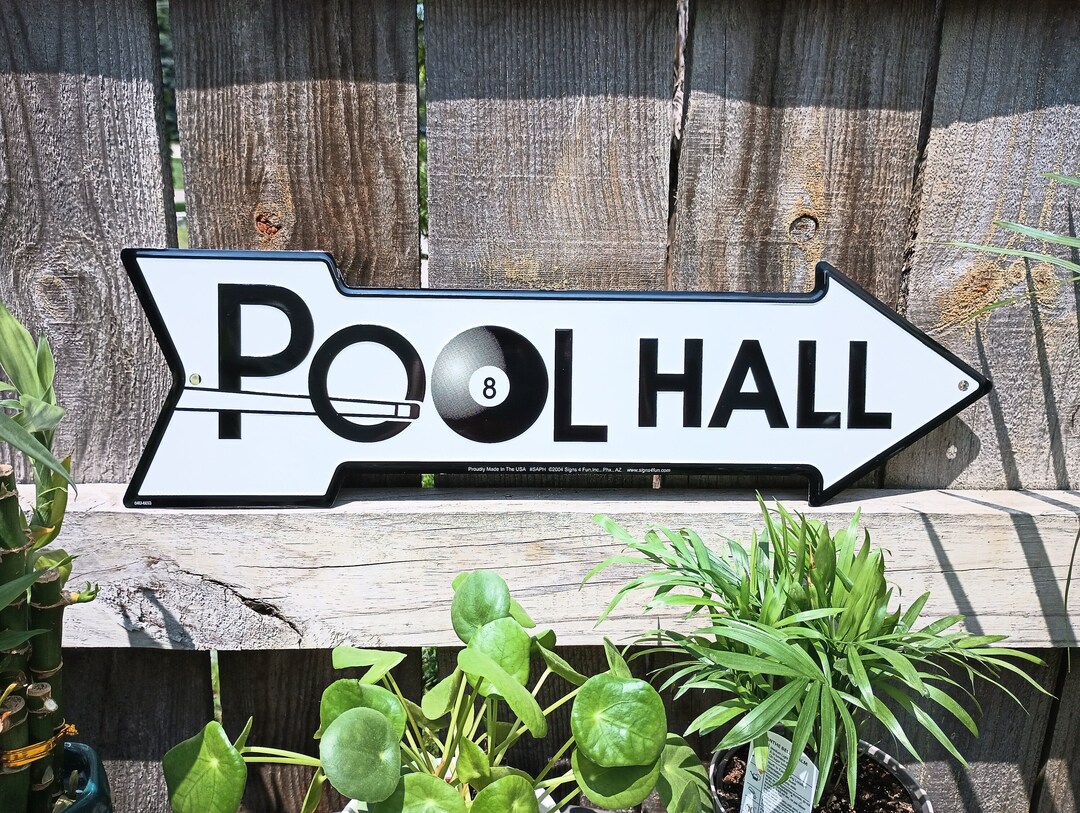 Pool Hall Arrow Sign Right Facing Arrows Tin Metal Sign Billiards Wall ...