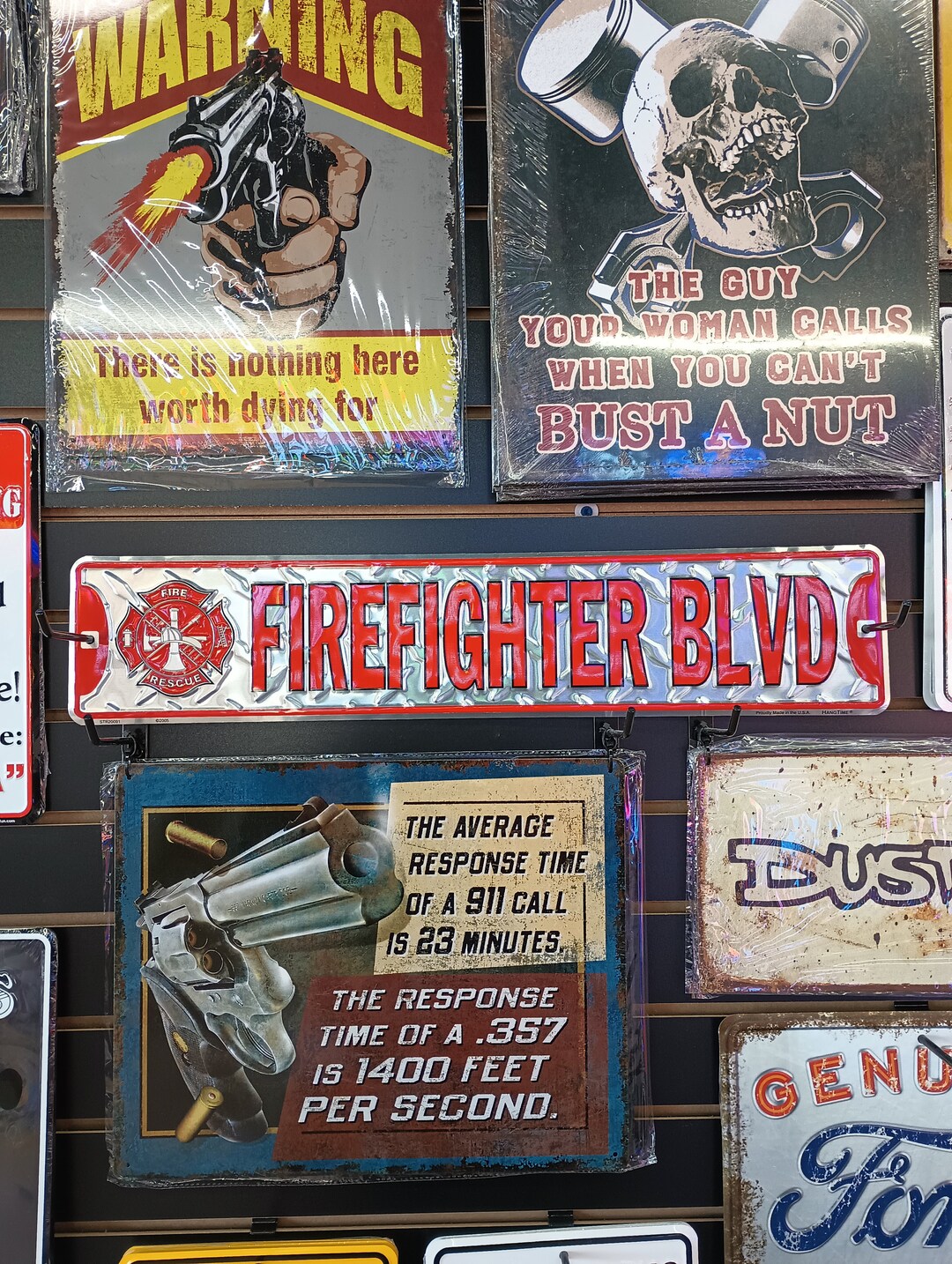 Firefighter Blvd Street Sign Fireman Signs for Garage Decor for Men ...