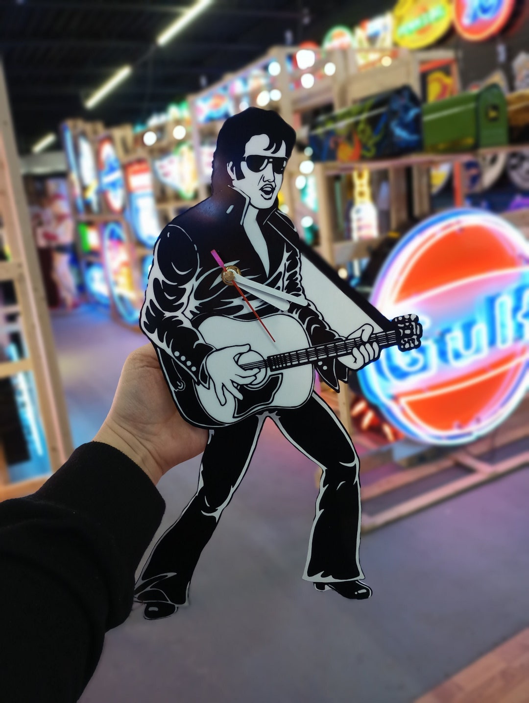 Elvis Presley Clock Rock Star Music Room Decor Pendulum Clocks Swinging ...