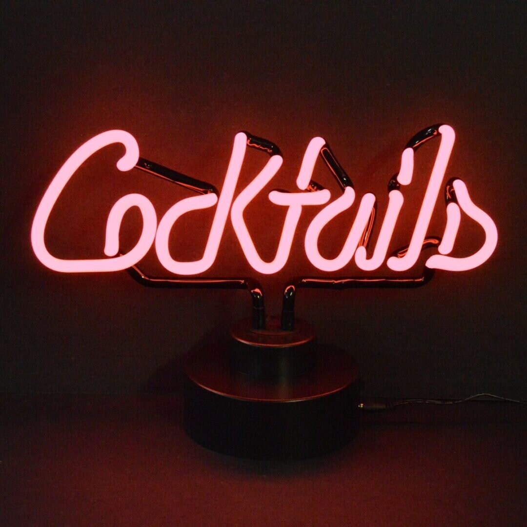Cocktails Neon Sign AUTHENTIC GLASS NEON Signs Home Bar Decor Pub Wall ...