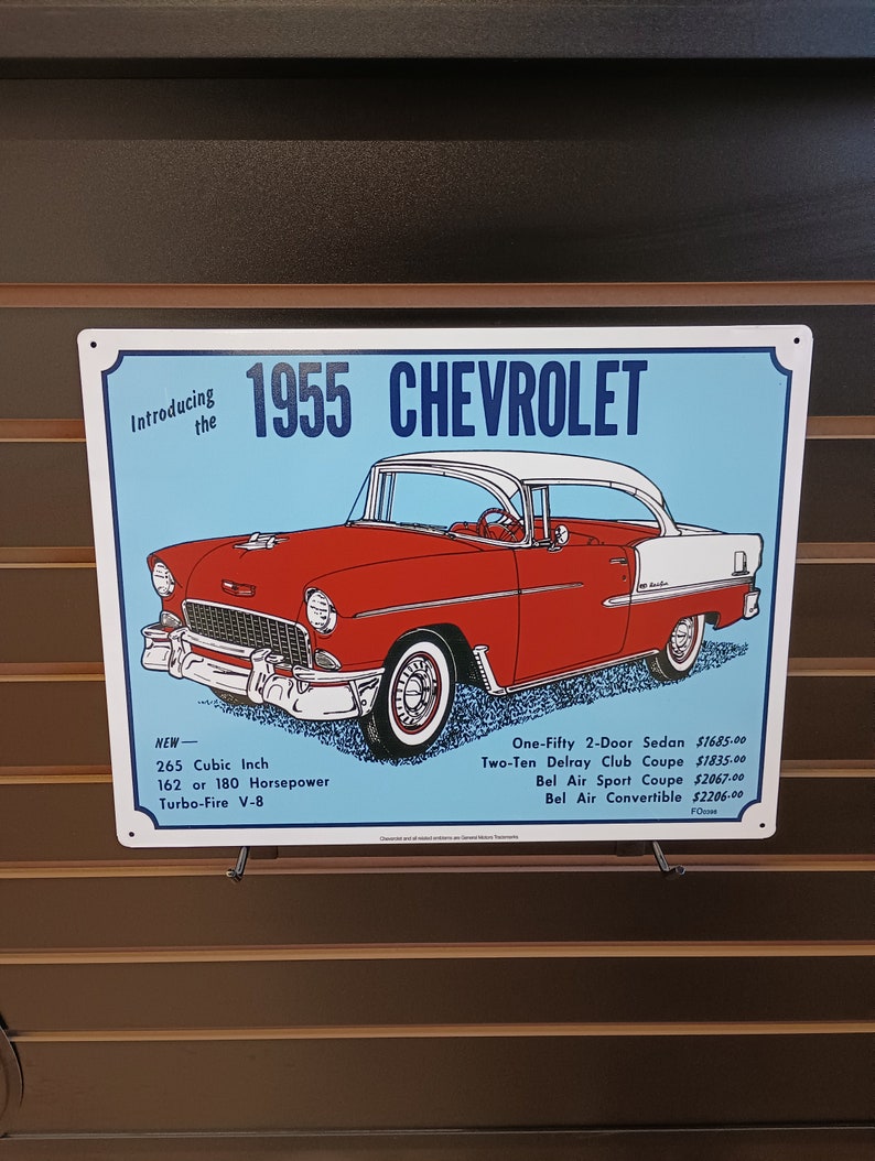 1955 Chevrolet Car Dealership Sign Retro Garage Decor for Men - Etsy