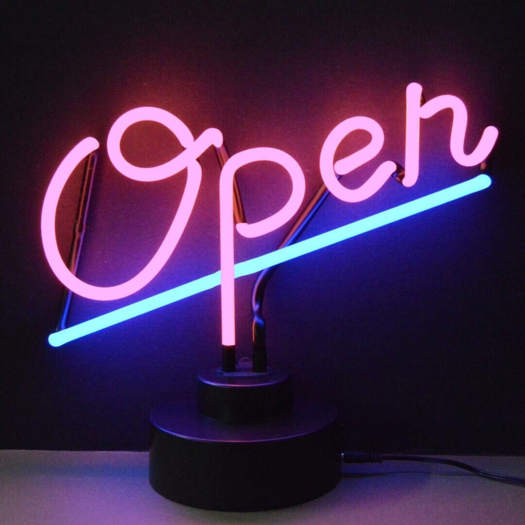 Small Open Neon Sign AUTHENTIC GLASS NEON Signs Light up Open - Etsy