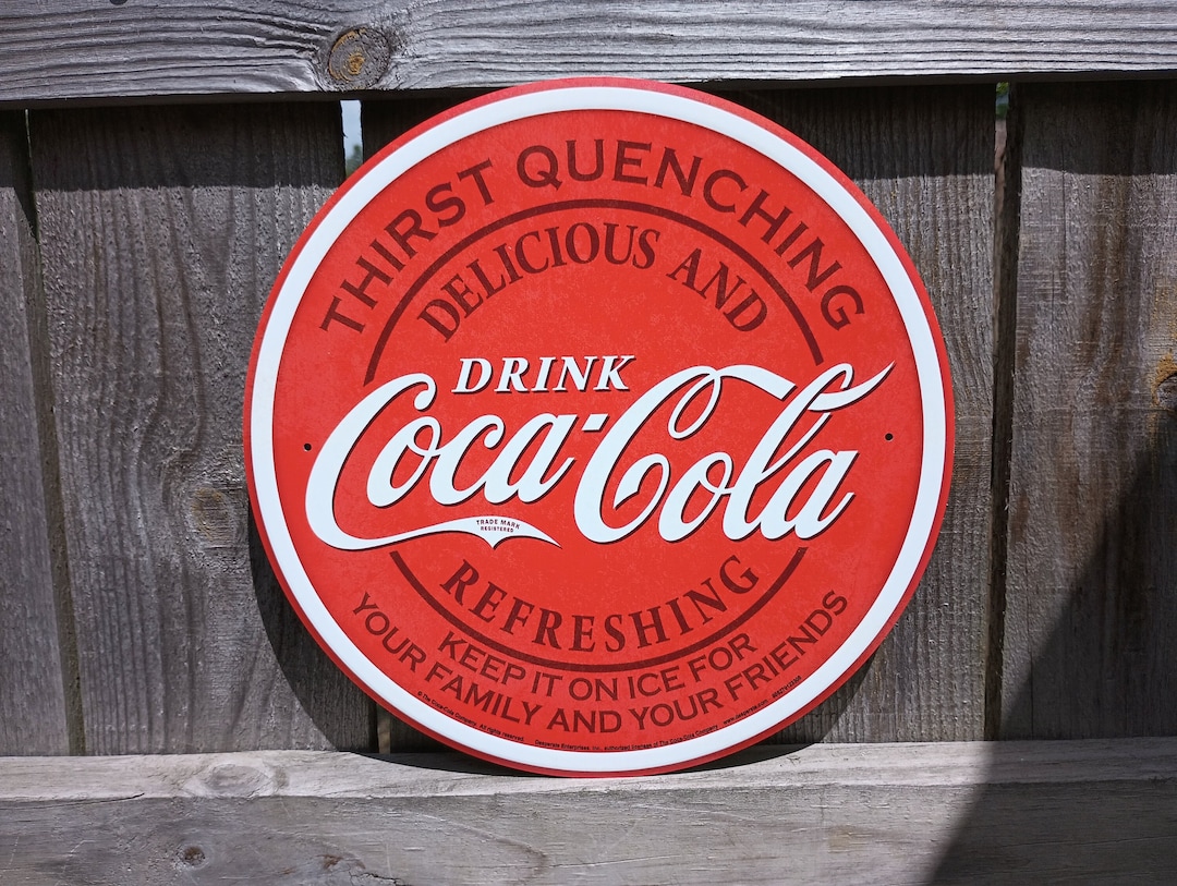 Drink Coca Cola Metal Sign Coke Advertising Signs Soda Pop Home Bar ...