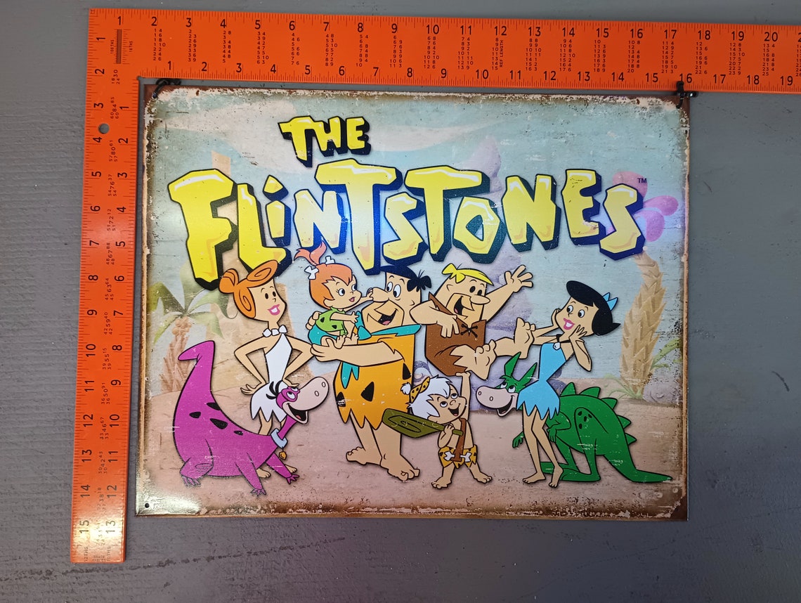 The Flintstones Sign Retro Wall Decor Metal Signs Cute Kids - Etsy