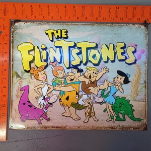 The Flintstones Sign Retro Wall Decor Metal Signs Cute Kids Room Decor ...