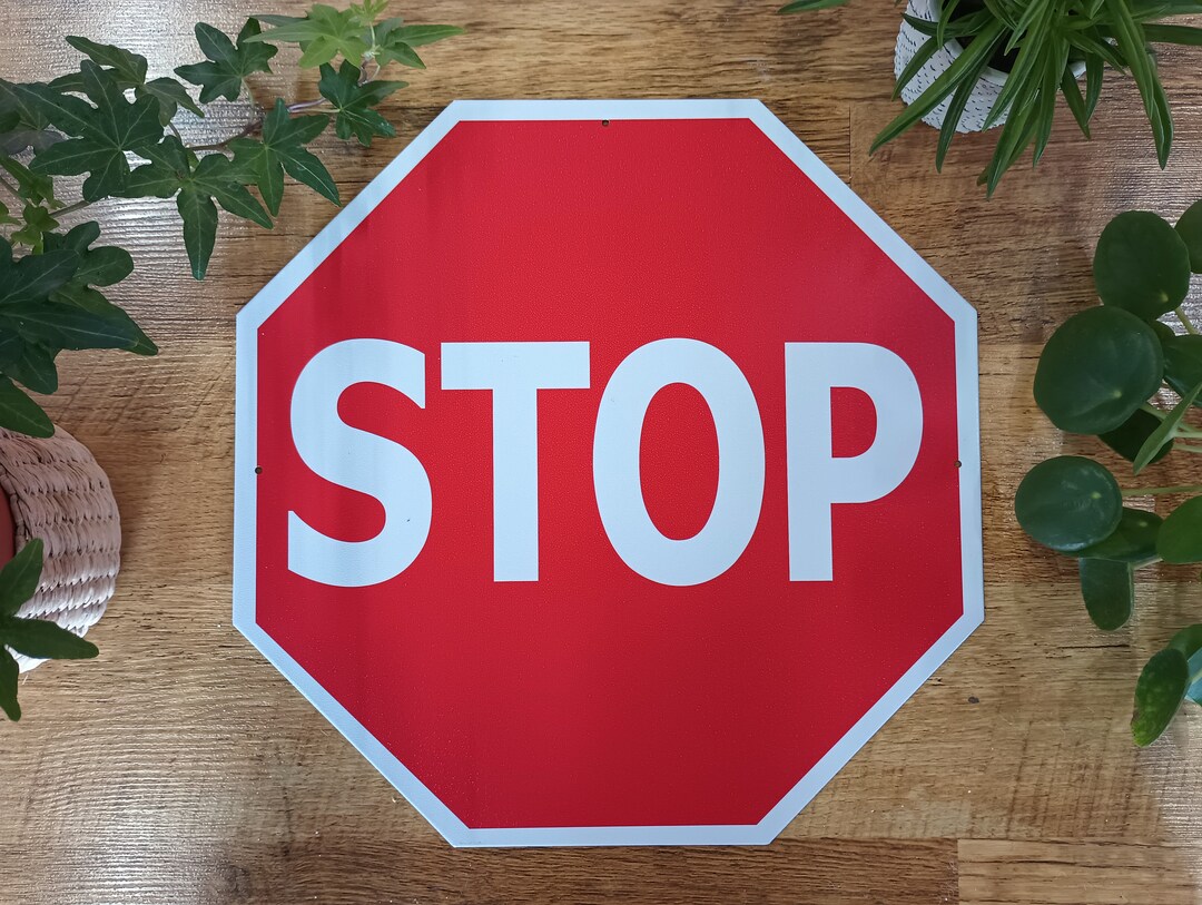 12" Stop Sign Metal Stop Signs Garage Decor for Men Man Cave Wall ...