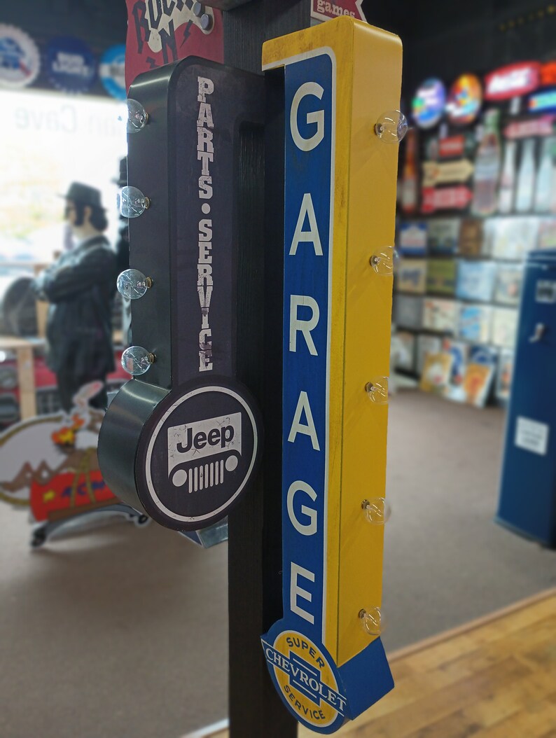 Chevy Garage Sign LED Light up Double Sided Garage Wall Decor - Etsy