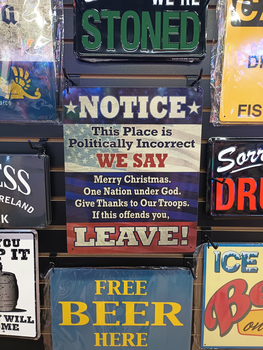 Politically Incorrect Funny Signs USA Patriotic Signs Garage Decor for ...