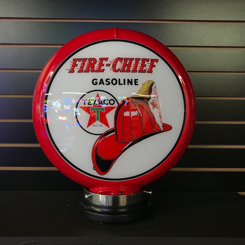 Texaco Fire Chief Gas Pump Globe WITH LIGHT BASE Texaco Gas - Etsy