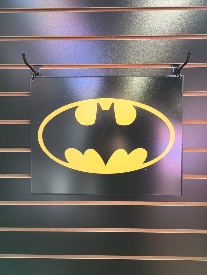 Batman Logo Metal Sign Batman Signs Super Hero Kids Party - Etsy