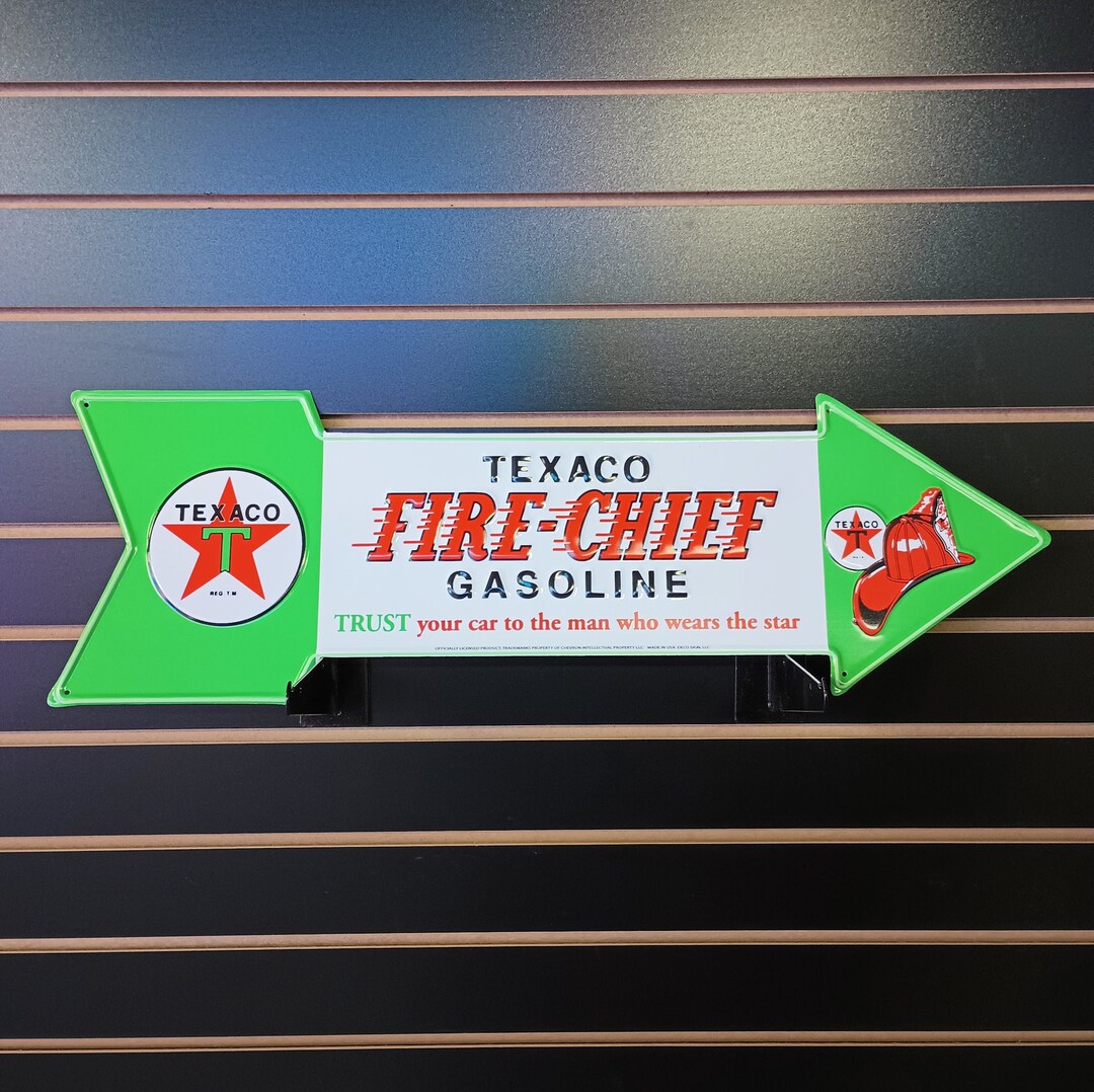 Texaco Gas Signs Texaco Fire Chief Arrow Signs for Garage Decor for Men ...