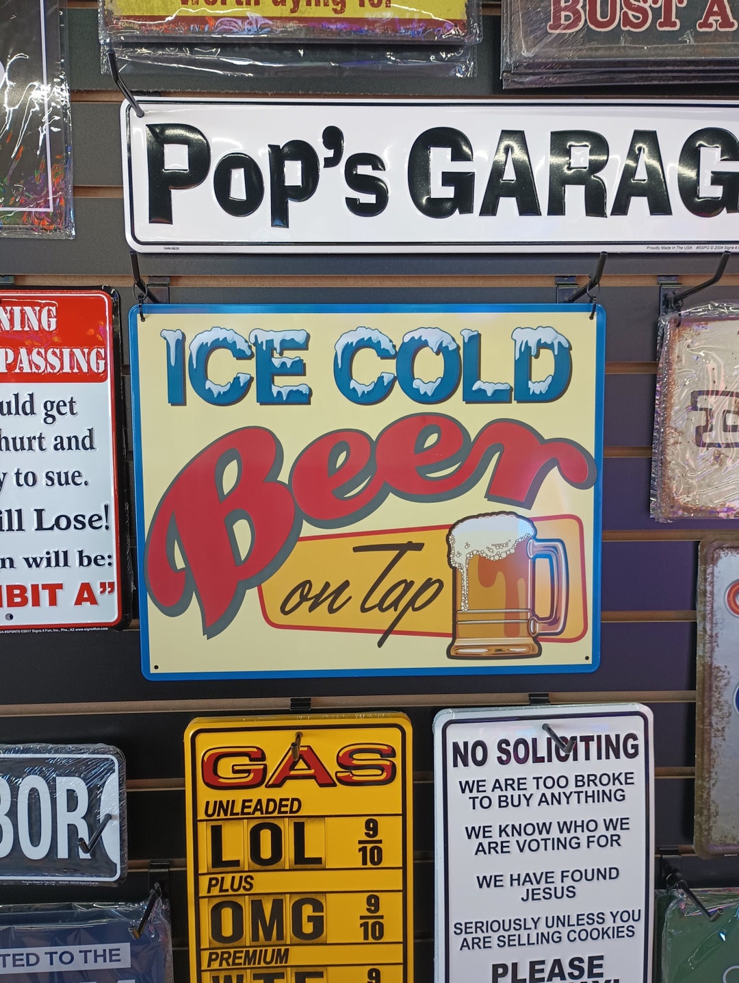 Ice Cold Beer on Tap Metal Sign Bar Signs Bar Decor 21st Birthday Gifts ...