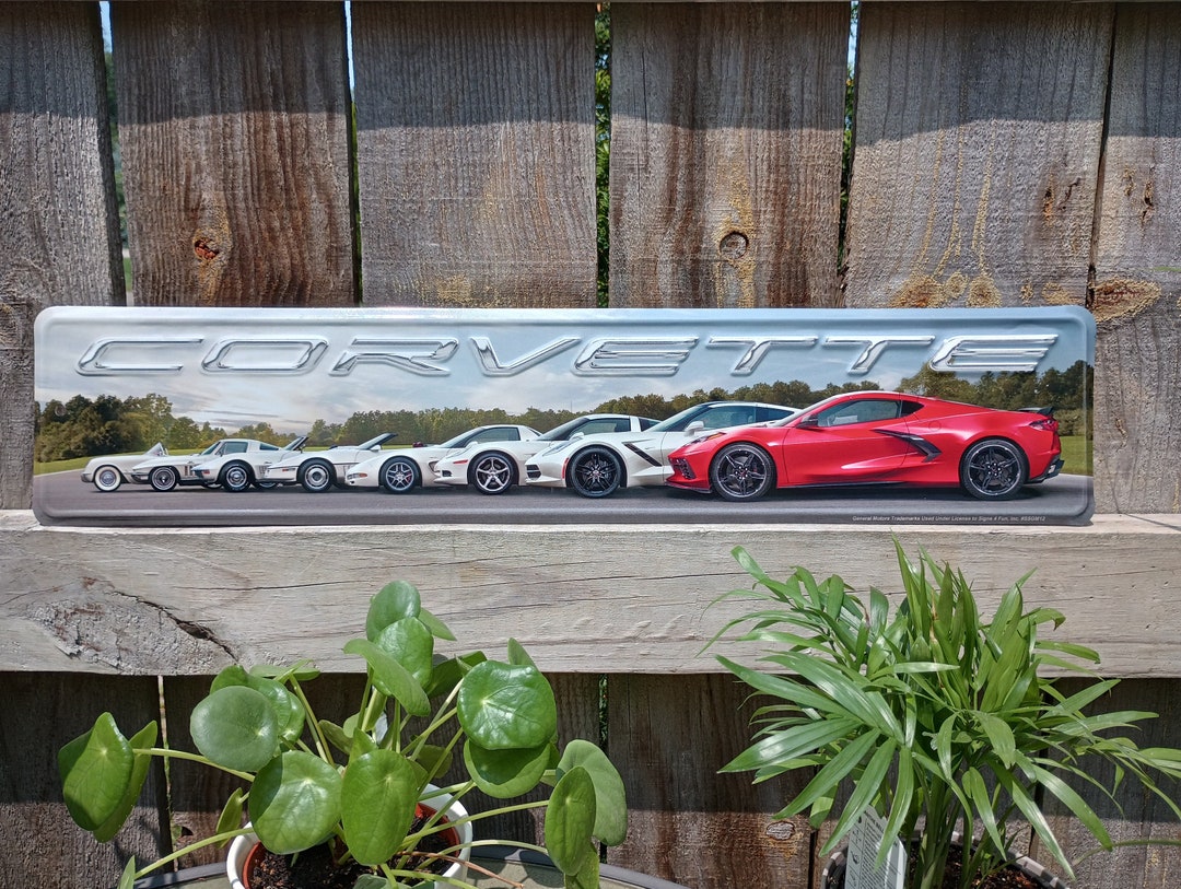 Chevy Corvette Street Sign Chevrolet Tin Metal Signs Corvette History ...