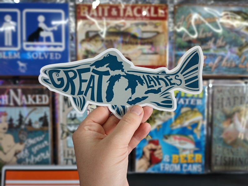 Michigan Stickers Great Lakes Fish Decal Fish Stickers - Etsy