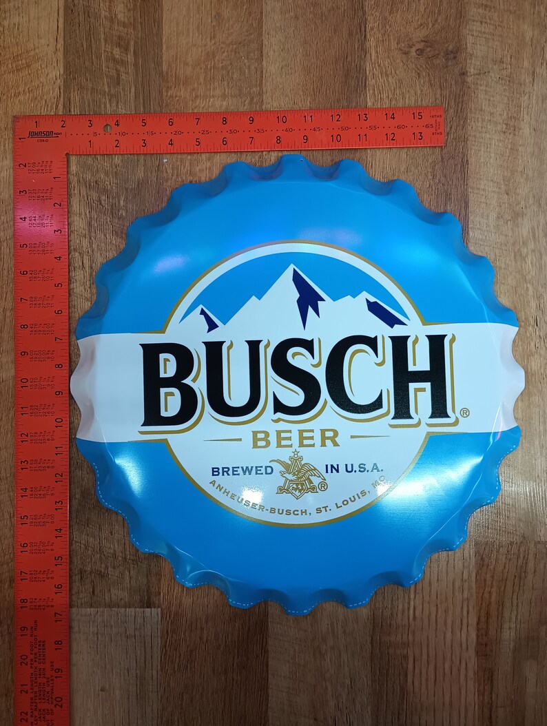 18 Busch Beer Bottle Cap Sign Metal Beer Signs Busch - Etsy