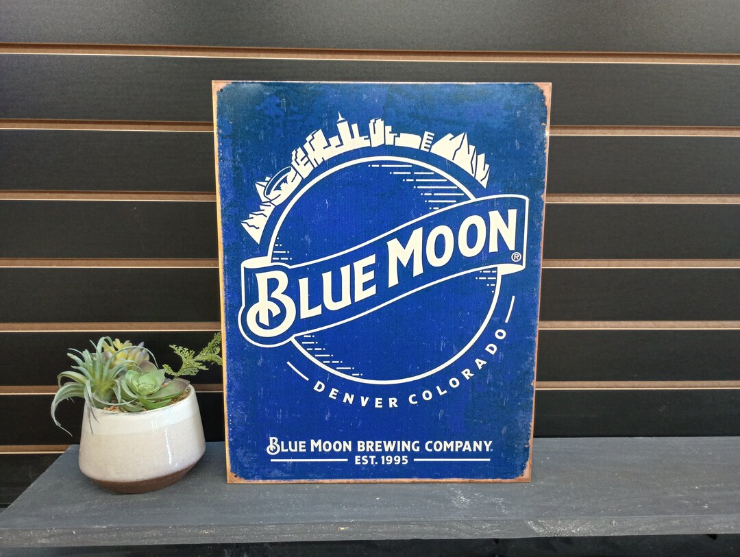 Blue Moon Skyline Logo Metal Sign Blue Moon Beer Signs Retro - Etsy