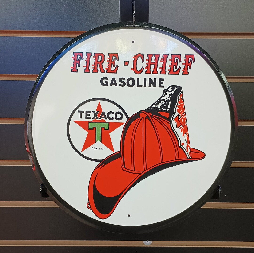 Texaco Fire Chief Sign Texaco Gas Signs Petro Advertising Signs for ...