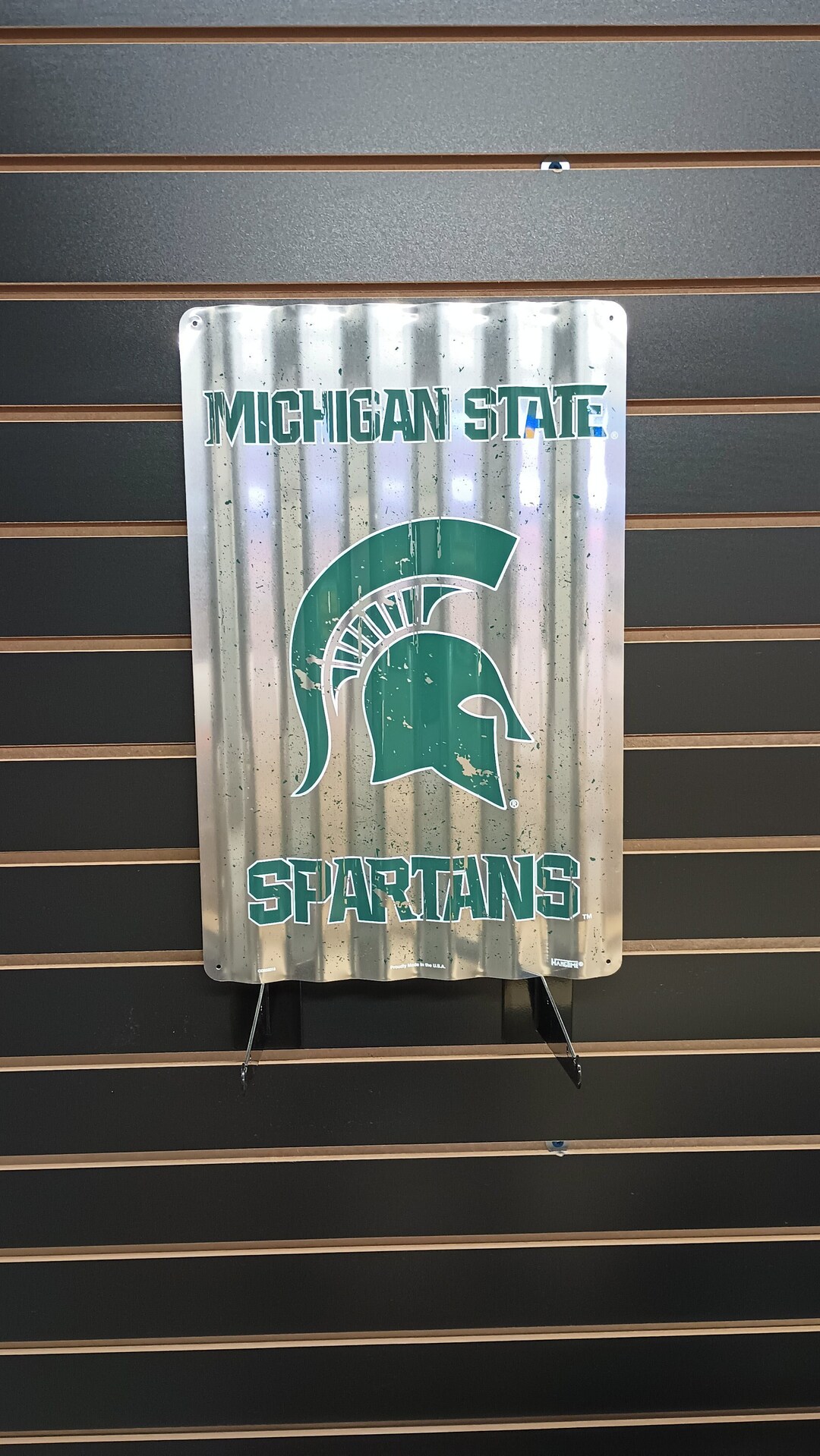 Michigan State University Corrugated Metal Sign MSU Spartans Signs ...