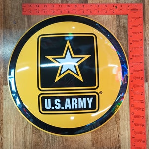 15 United States Army Metal Dome Sign American Military Memorabilia ...