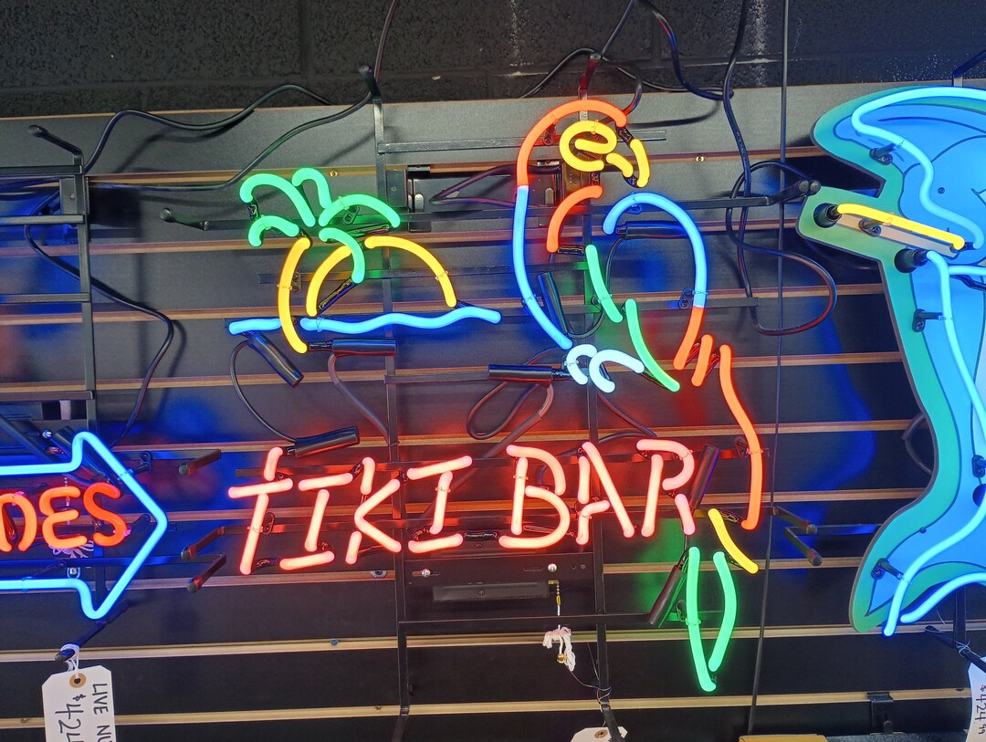 Tiki Bar Neon Sign AUTHENTIC GLASS NEON Signs Home Bar Wall Decor ...